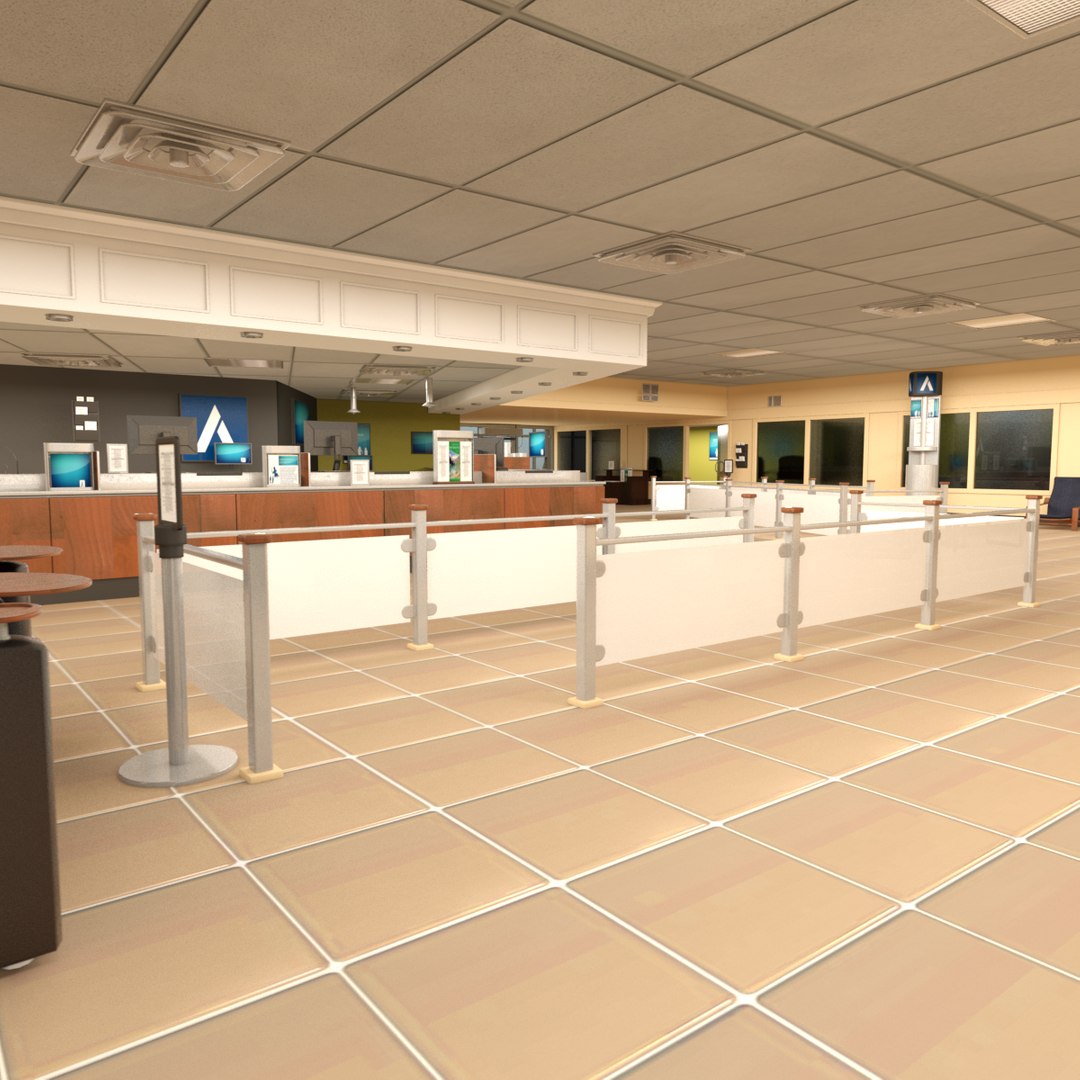 3d Model Large Bank Branch Exterior
