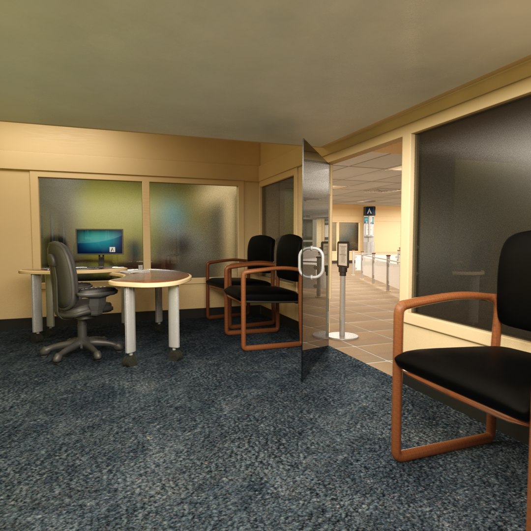 3d Model Large Bank Branch Exterior