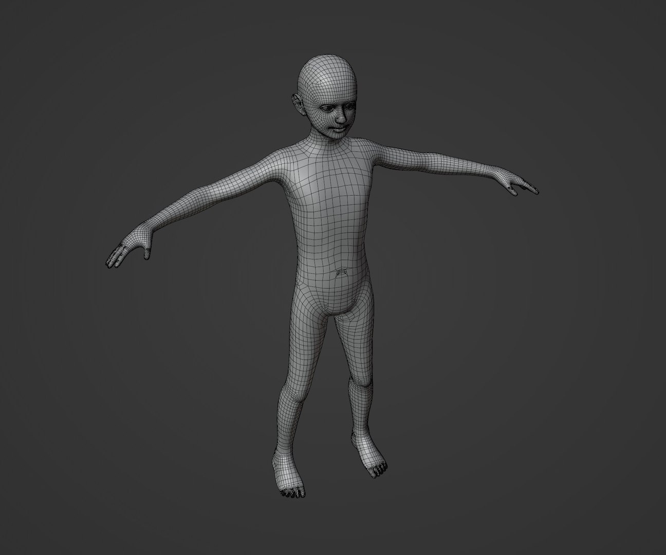 Boy Kid Body Base Mesh Animated And Rigged 3D Model 20k Polygons 3D ...