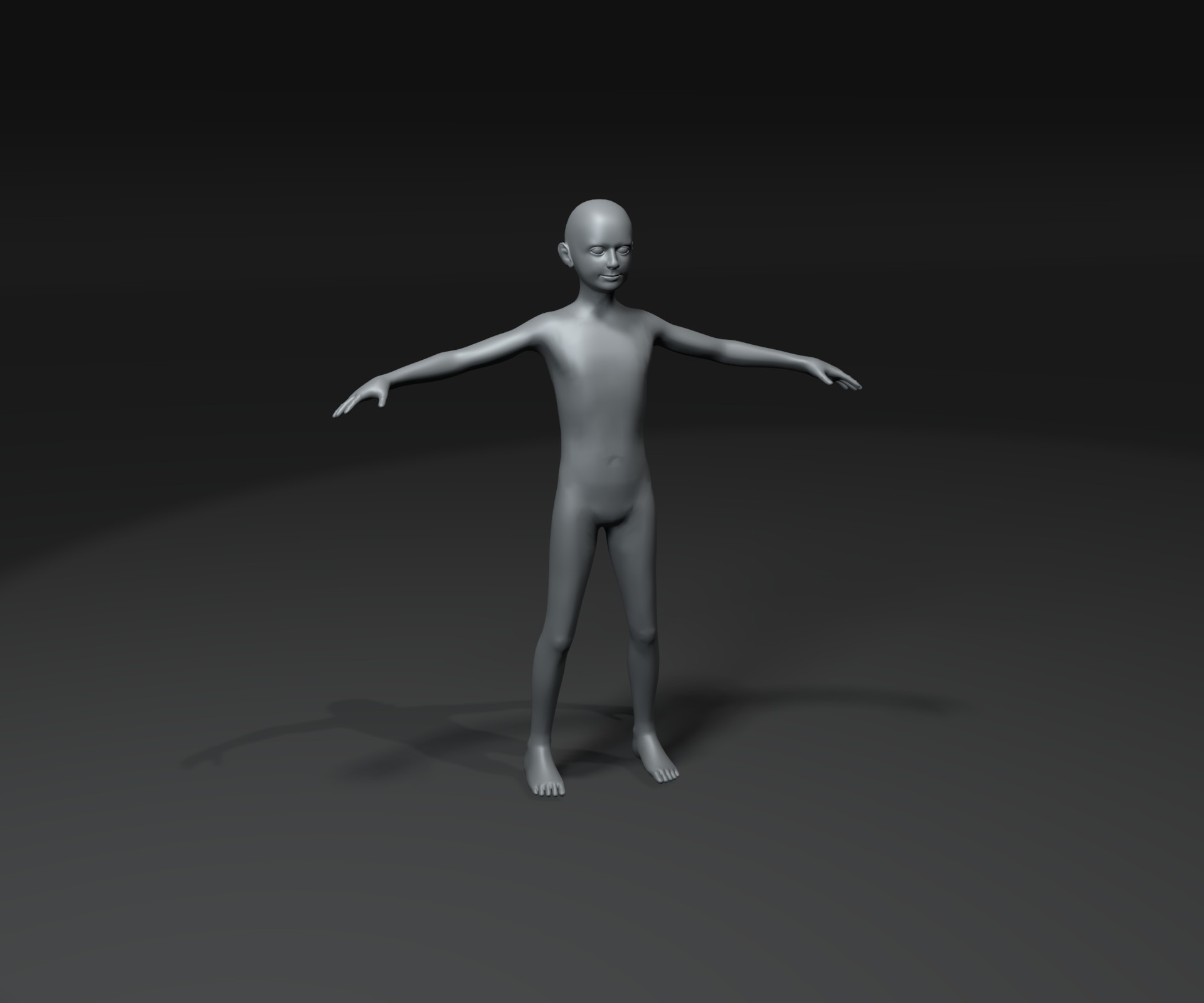 Boy Kid Body Base Mesh Animated and Rigged 3D Model 20k Polygons 3D 모델 ...