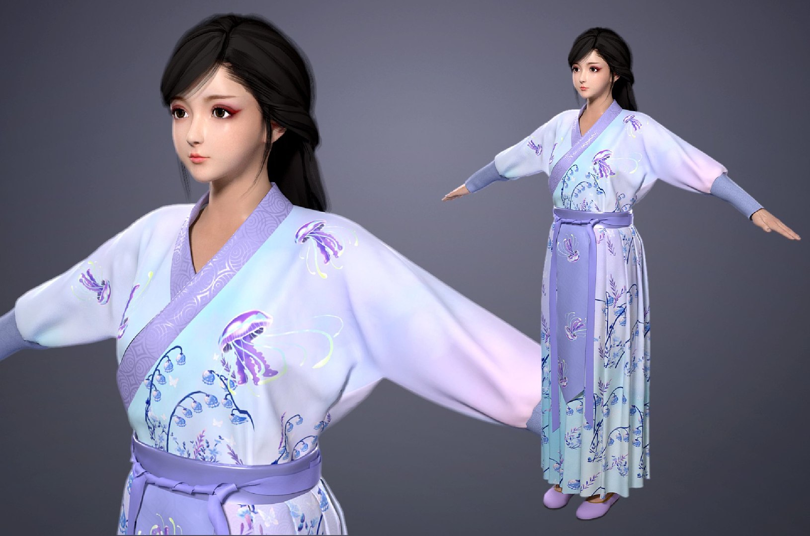 3D Beautiful Women In Ancient China Model - TurboSquid 2202958
