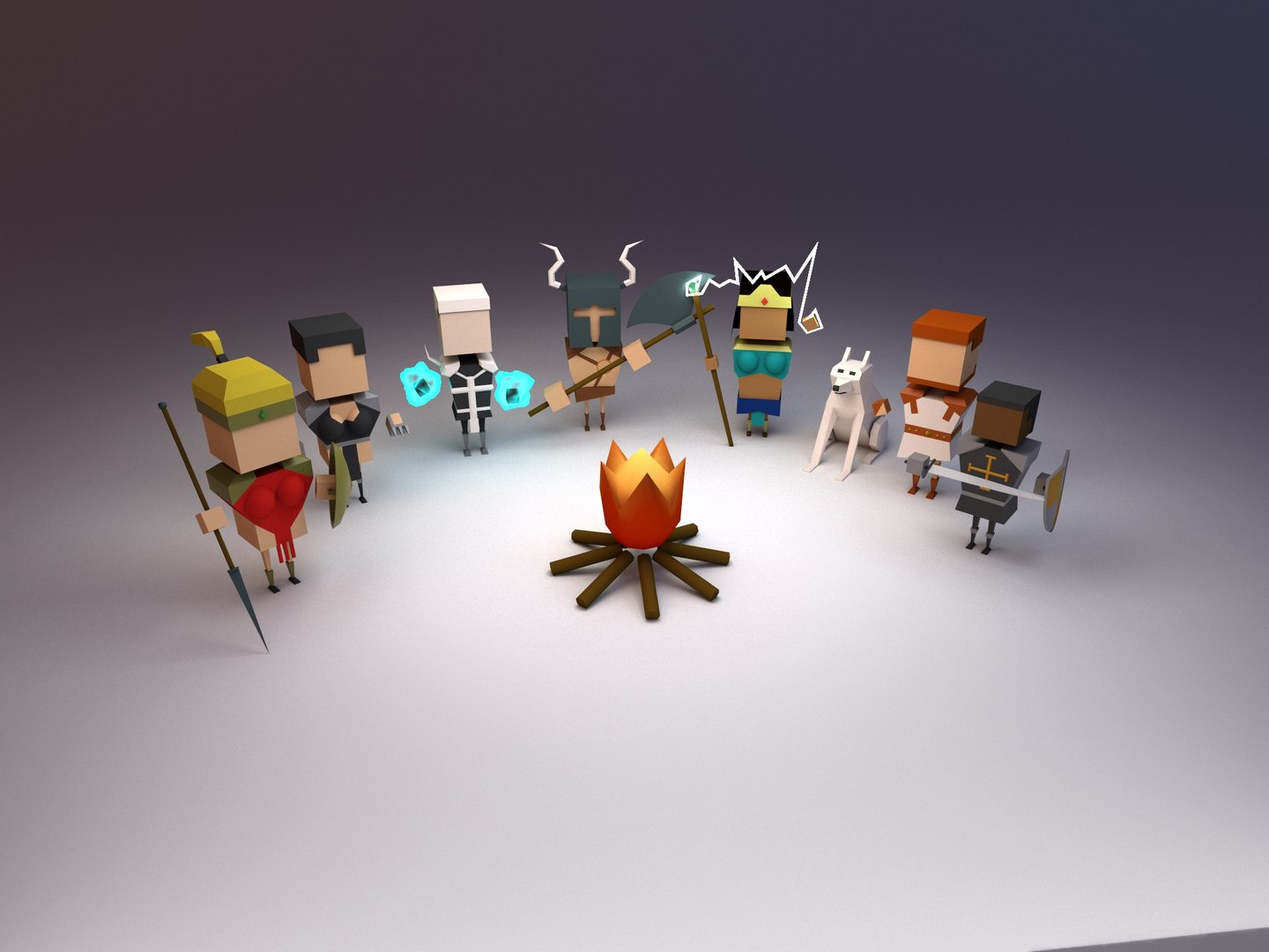 Fantasy Character In A Cartoon Cube Style Low-poly Model - TurboSquid ...