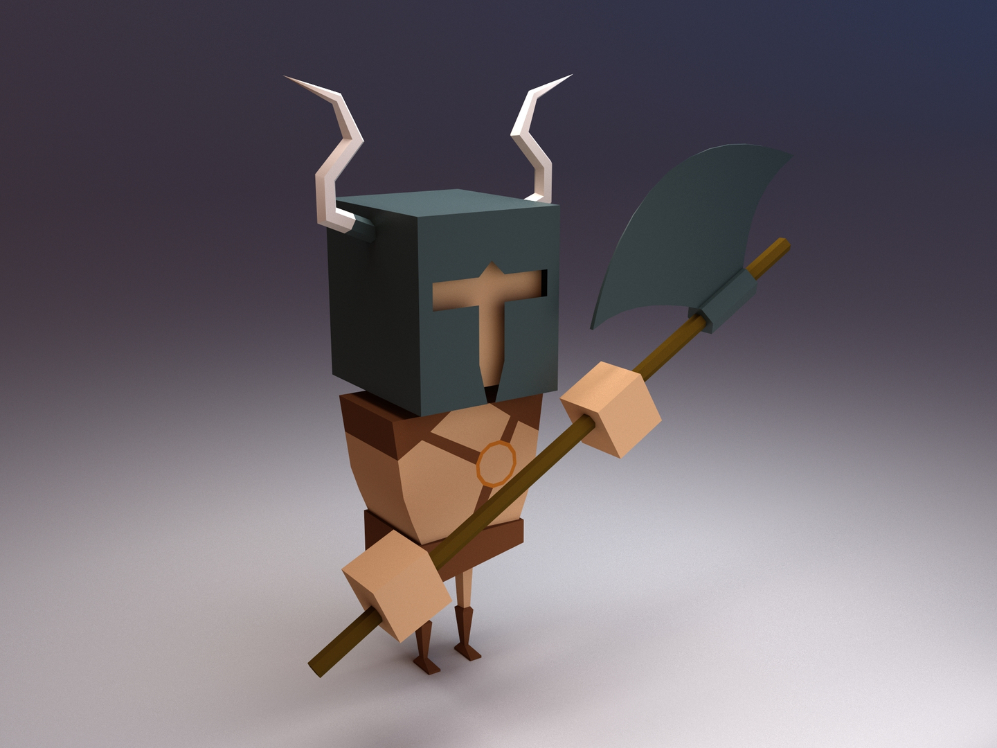 Fantasy character in a cartoon cube style Low-poly model - TurboSquid ...