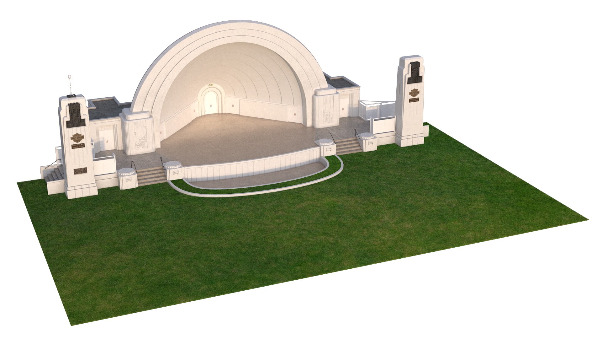3D Open Air Concert Stage On Grass With Fur - TurboSquid 2329703