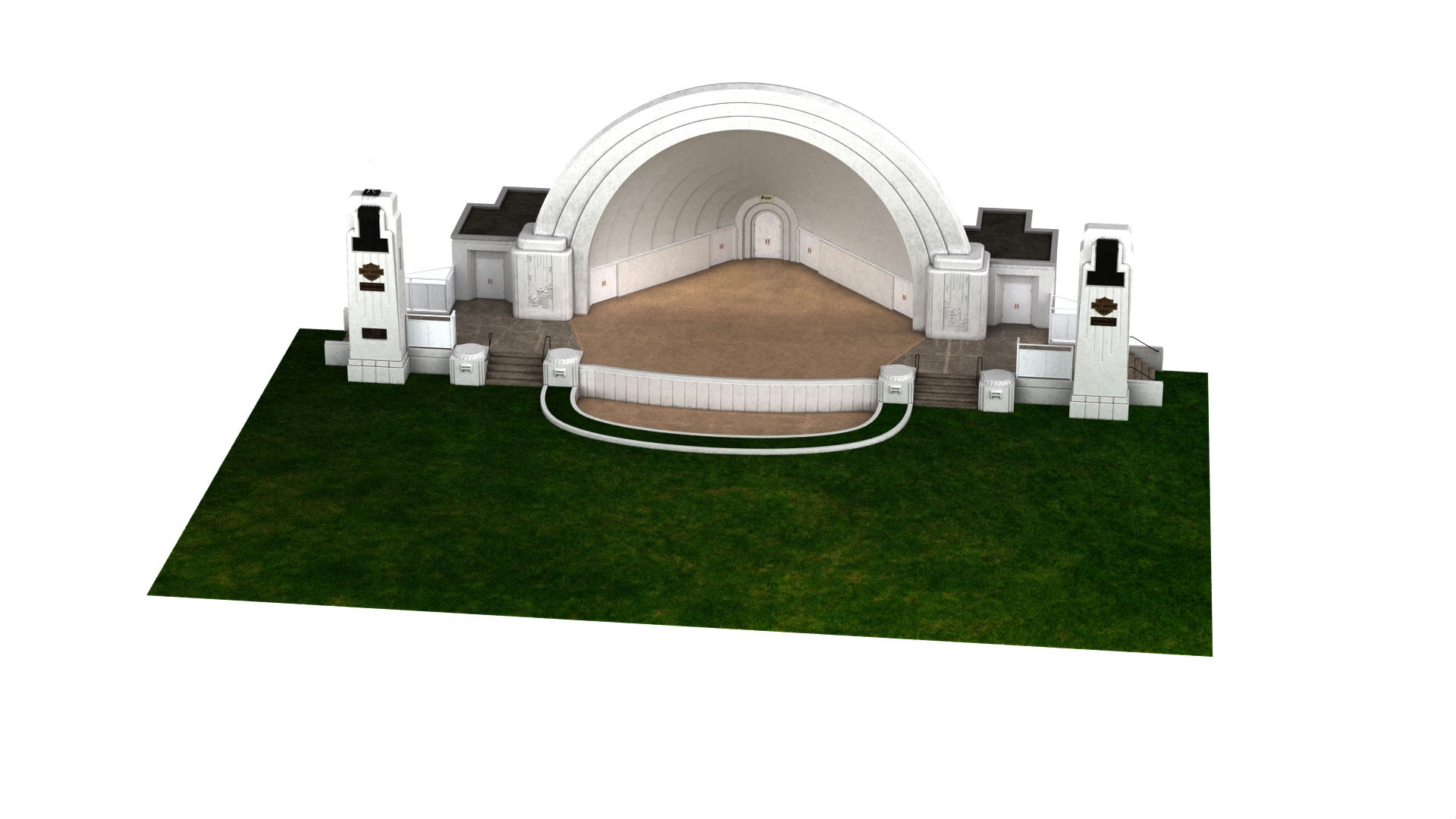 3D Open Air Concert Stage On Grass With Fur - TurboSquid 2329703