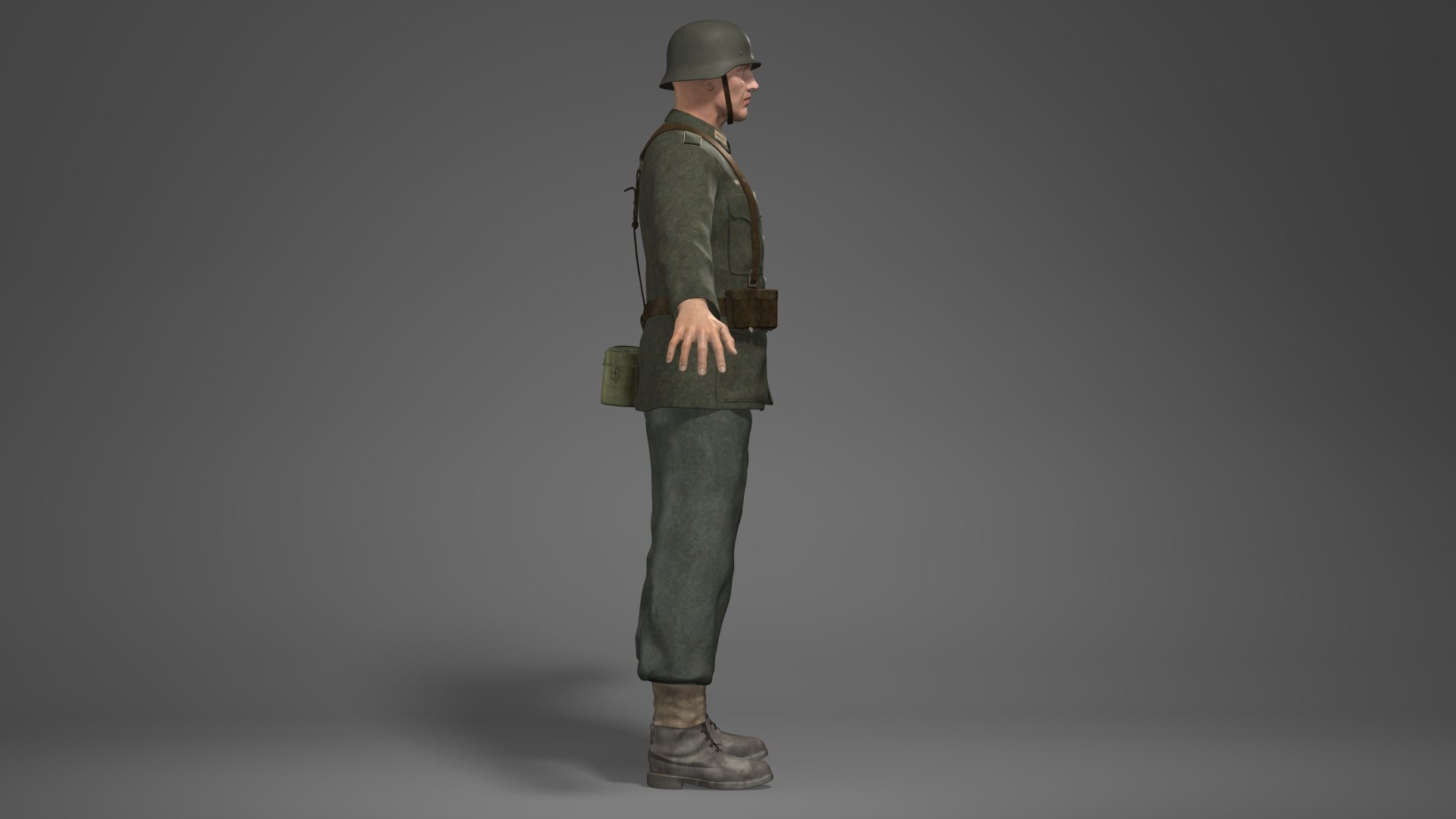 wwii german soldier fbx