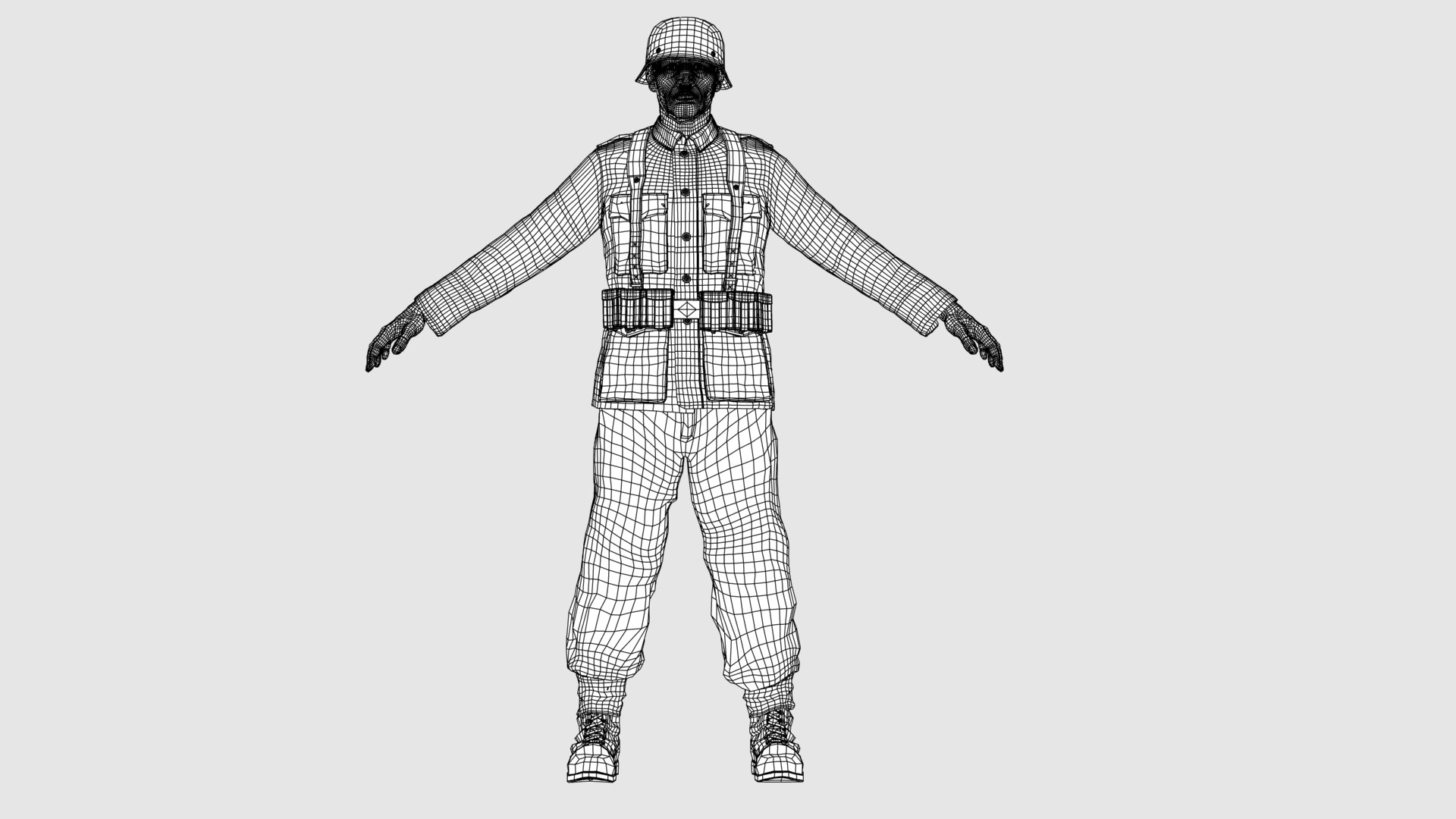 wwii german soldier fbx