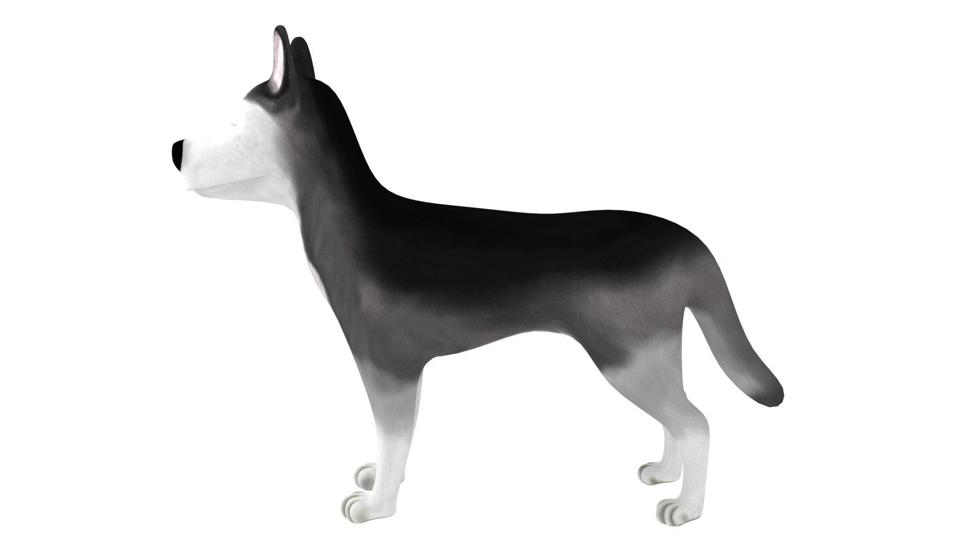 husk husky rigged 3d obj