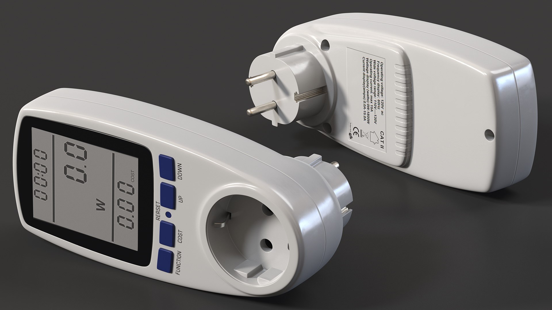 3D Electricity Usage Monitor EU Plug - TurboSquid 1984585