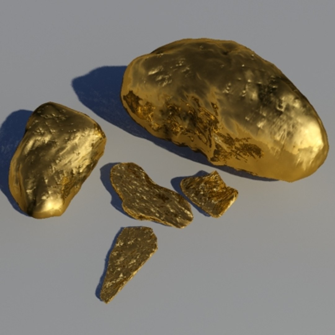 3dsmax Gold Nuggets Object