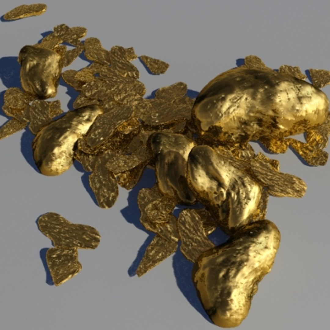 3dsmax Gold Nuggets Object