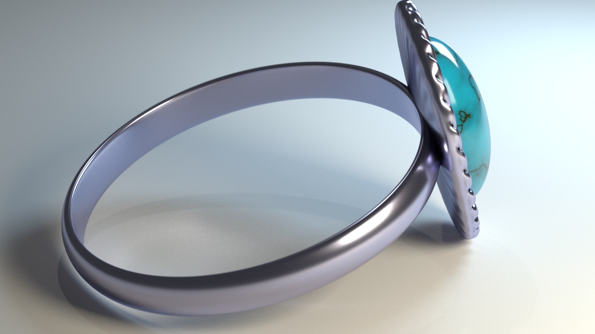 3d Model Blue Opal Ring