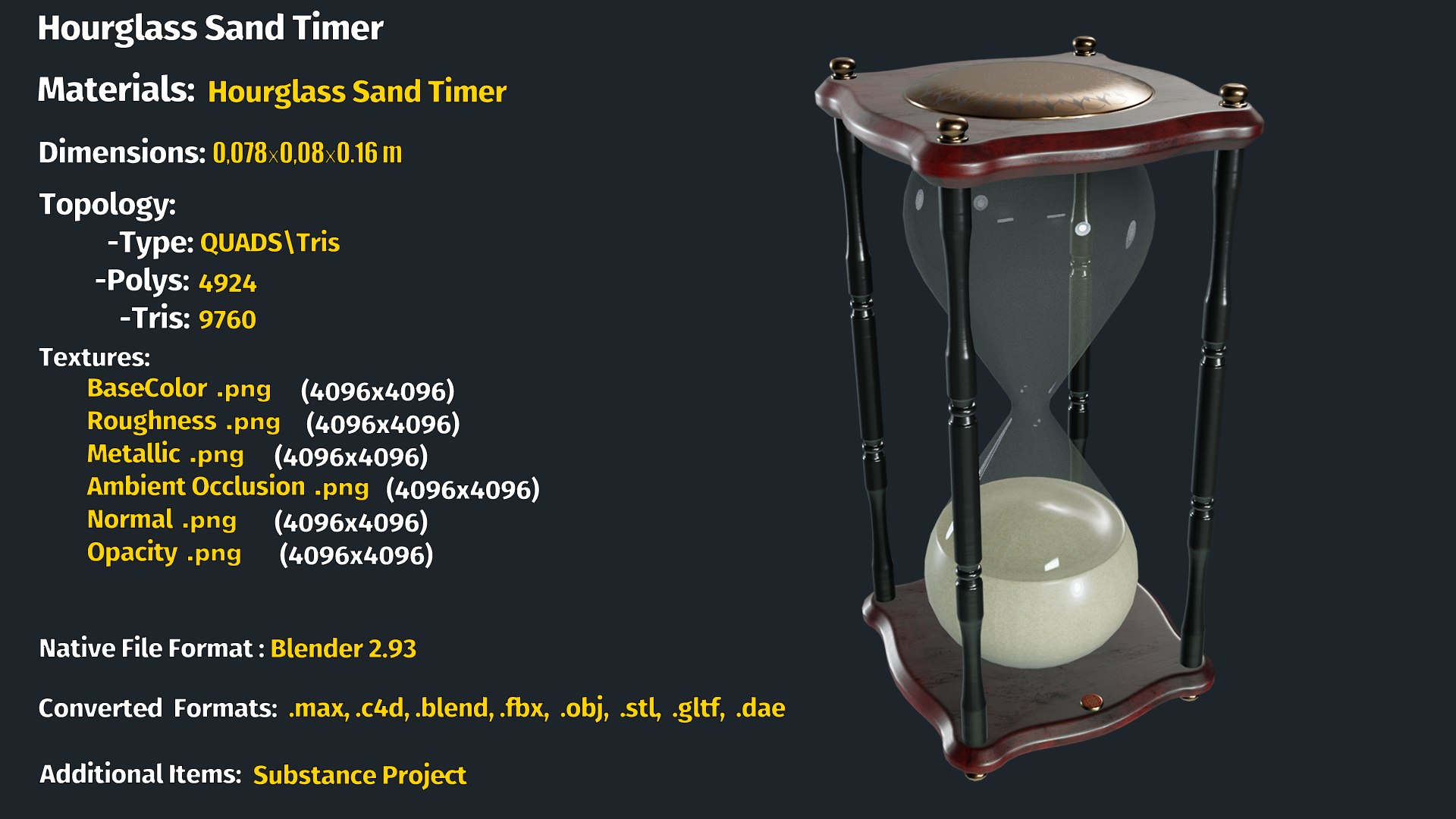 3D Model Hourglass Sand Timer - TurboSquid 1762538