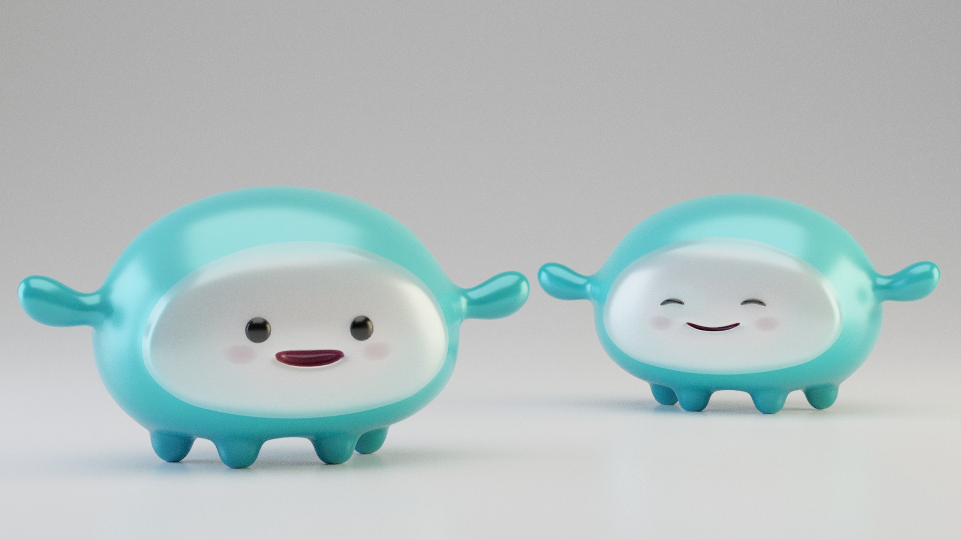 Turquoise Mini Cute Creature 3D Model - TurboSquid 1848073