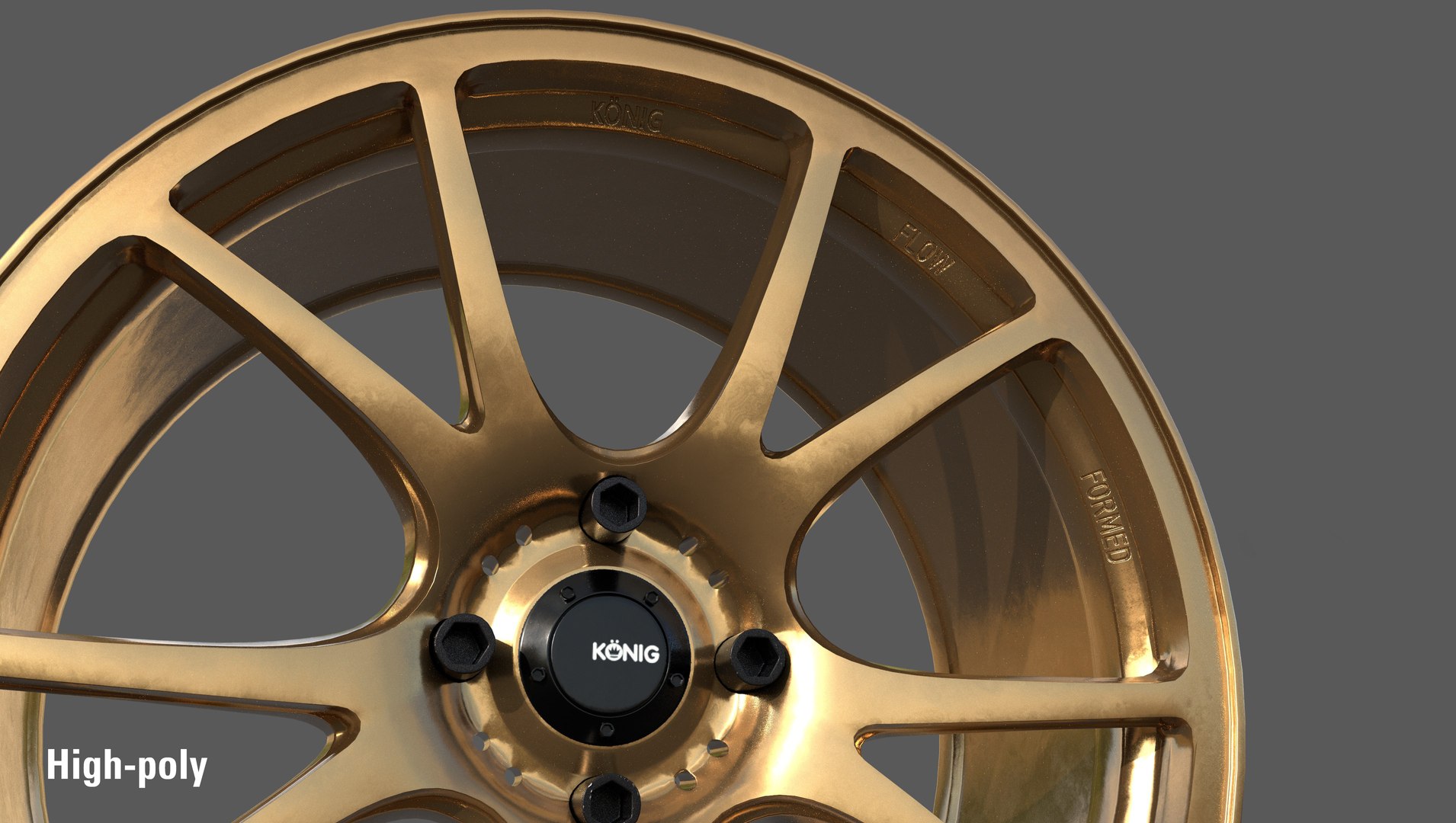 3D Konig Freeform 17x8 PCD 4x100 Rim Model - TurboSquid 1996714