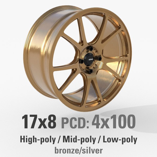3D Konig Freeform 17x8 PCD 4x100 Rim model - TurboSquid 1996714