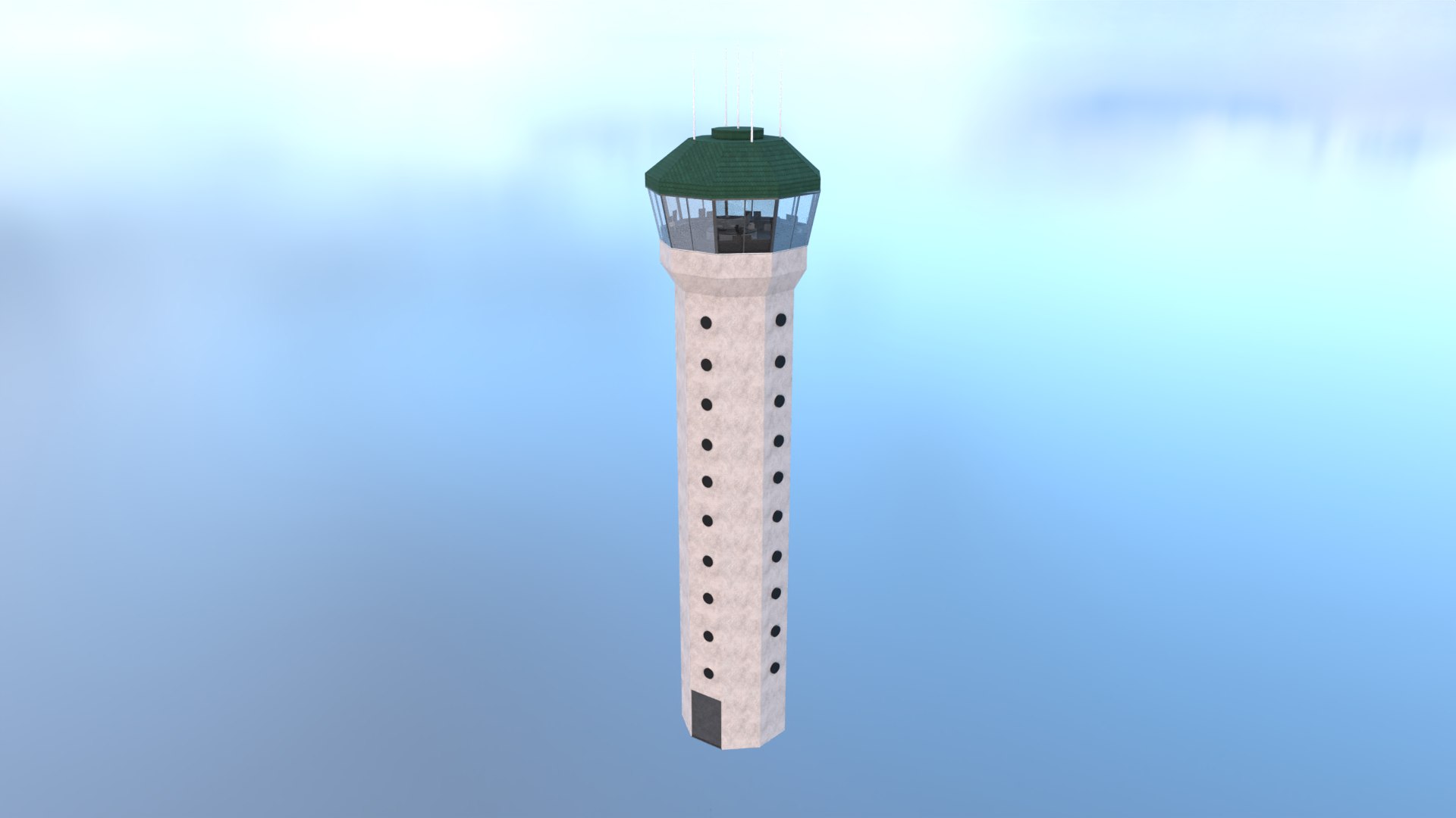 Airport Control Tower Exterior And Interior 3D Model - TurboSquid 2190629