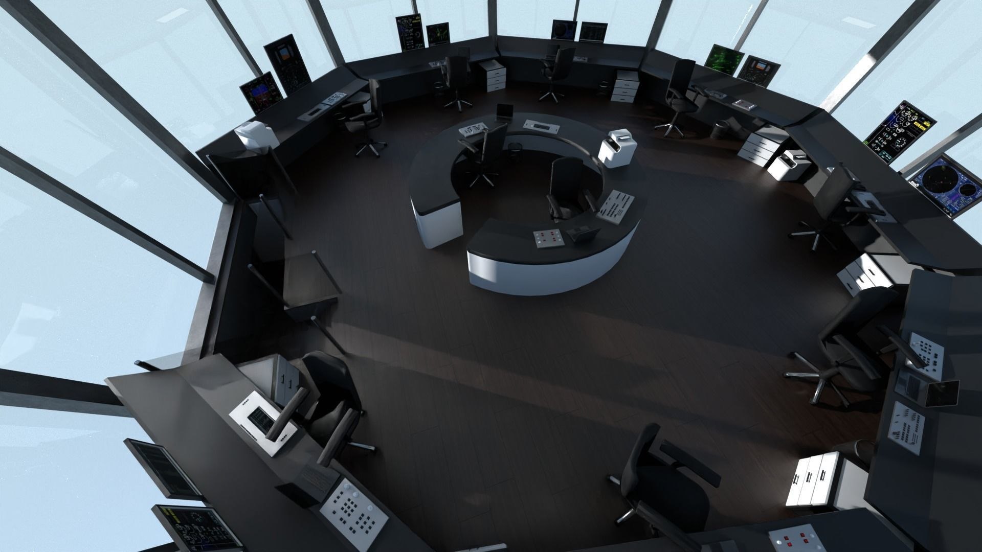 Airport Control Tower Exterior And Interior 3D Model - TurboSquid 2190629