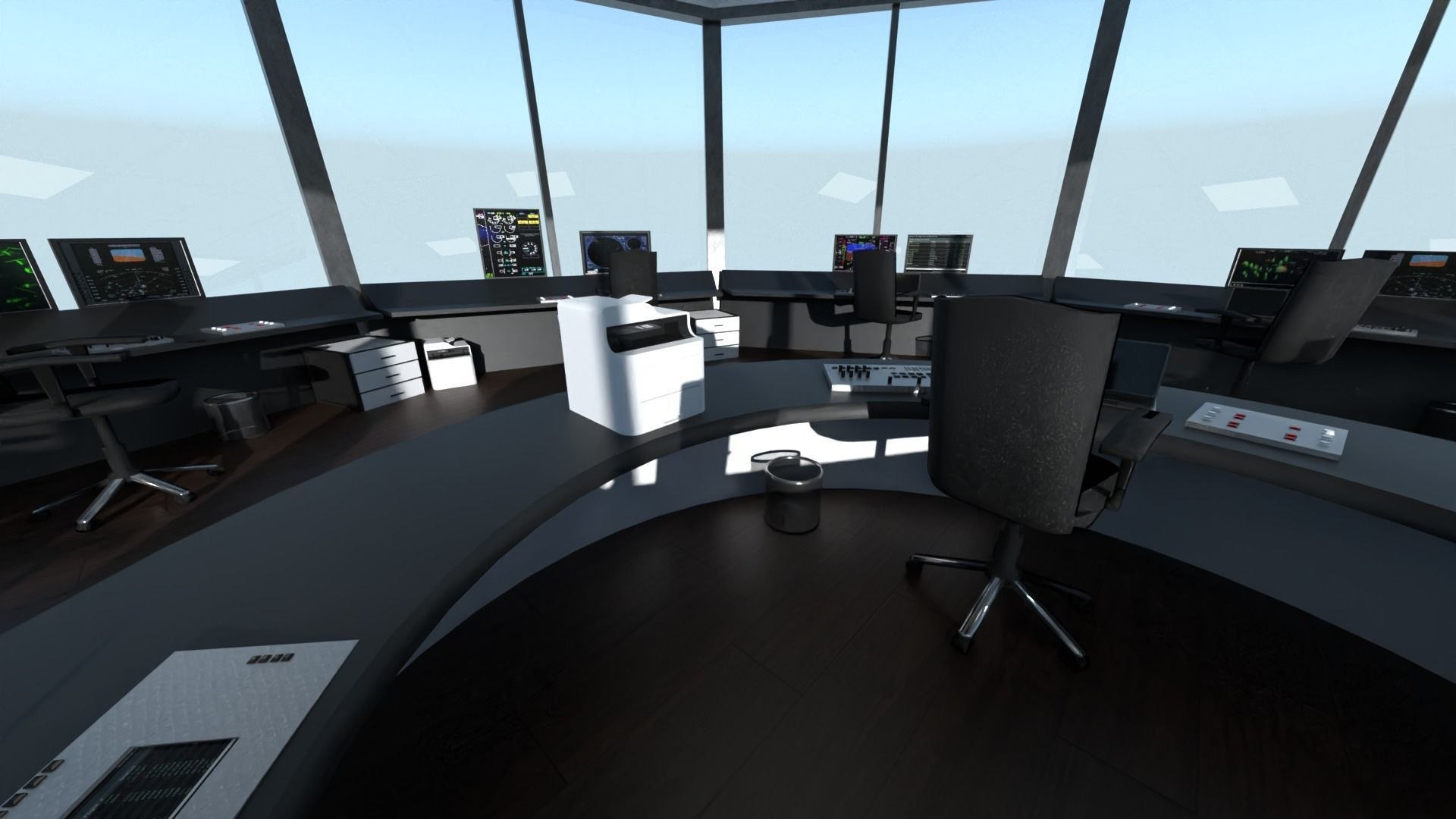Airport Control Tower Exterior And Interior 3D Model - TurboSquid 2190629