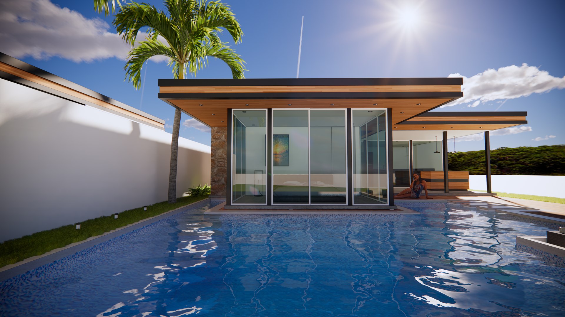 Modern House Pool 3D Model - TurboSquid 1686959