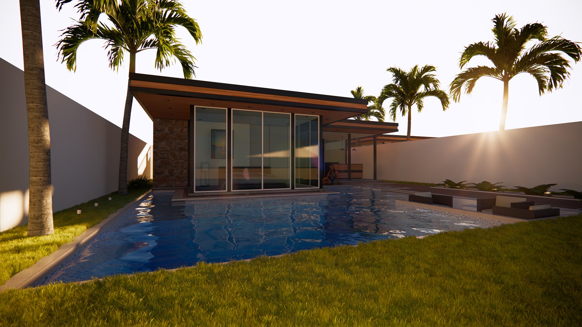 Modern House Pool 3D Model - TurboSquid 1686959