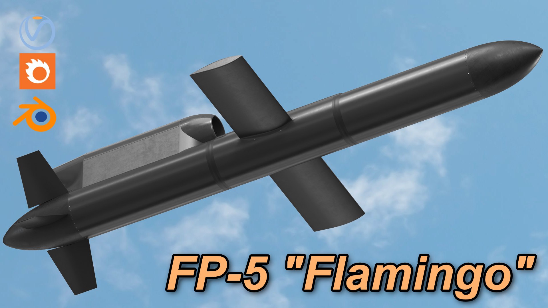 3D FP-5 Flamingo Ukrainian Ground-launched Cruise Missile Model ...