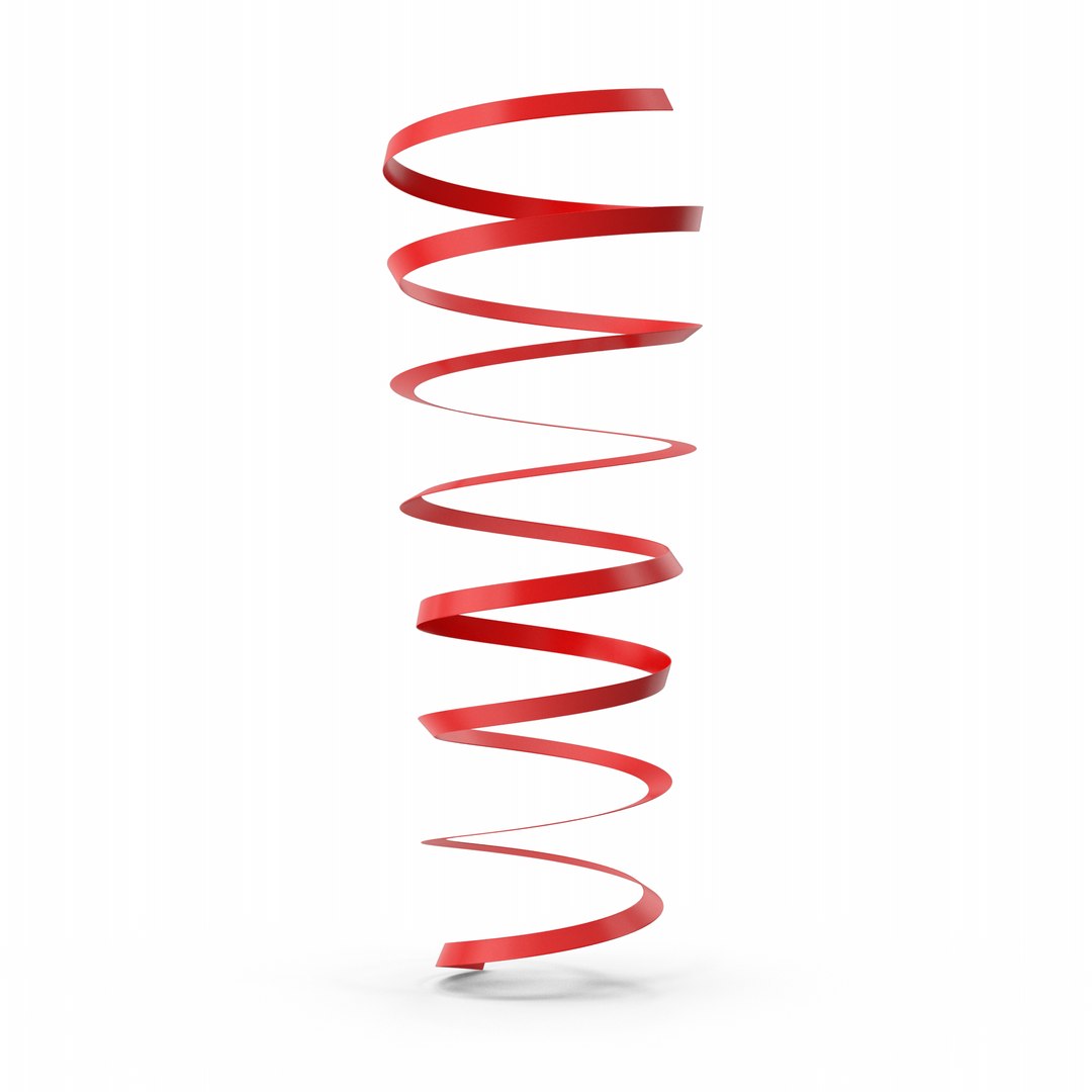 Red Curly Ribbon 3D Model - TurboSquid 2035463