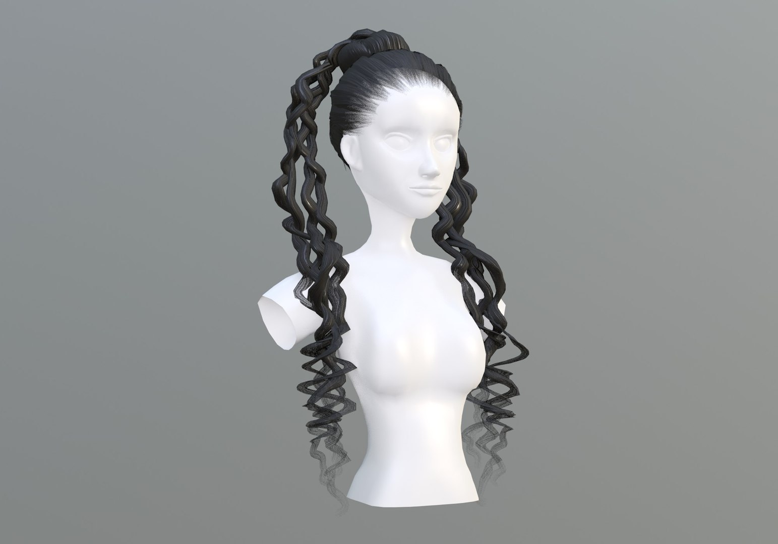 Long Female Hair model - TurboSquid 1944499