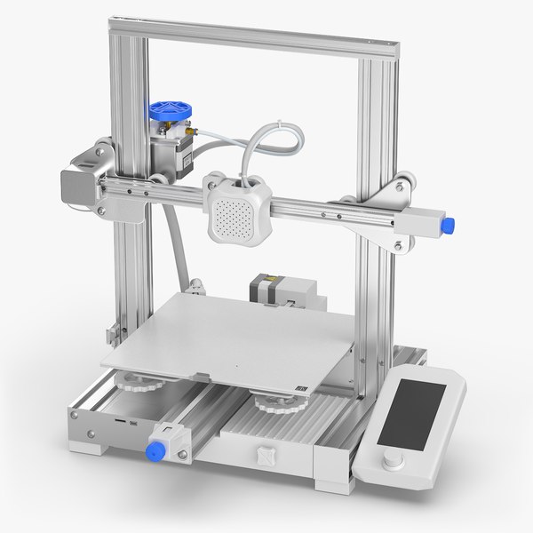 Impressora 3D cartesiana de estrutura aberta com estrutura branca ...