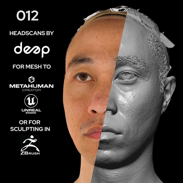 modèle 3D de Asian Male 30s head scan 012 - TurboSquid 2052197