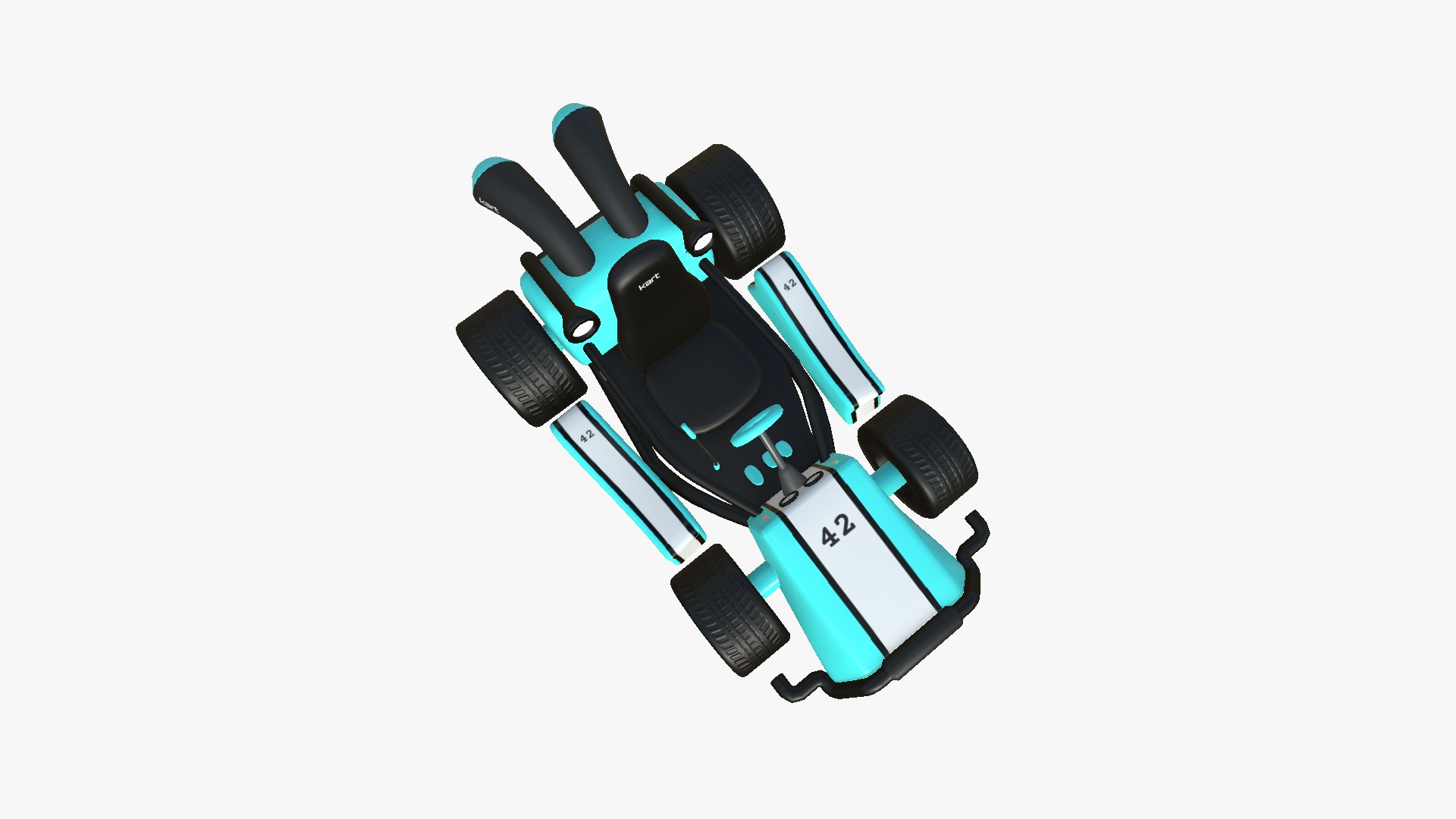 3D Cartoon Kart I10 Light Blue - Vehicle Racing Design - TurboSquid 2038284