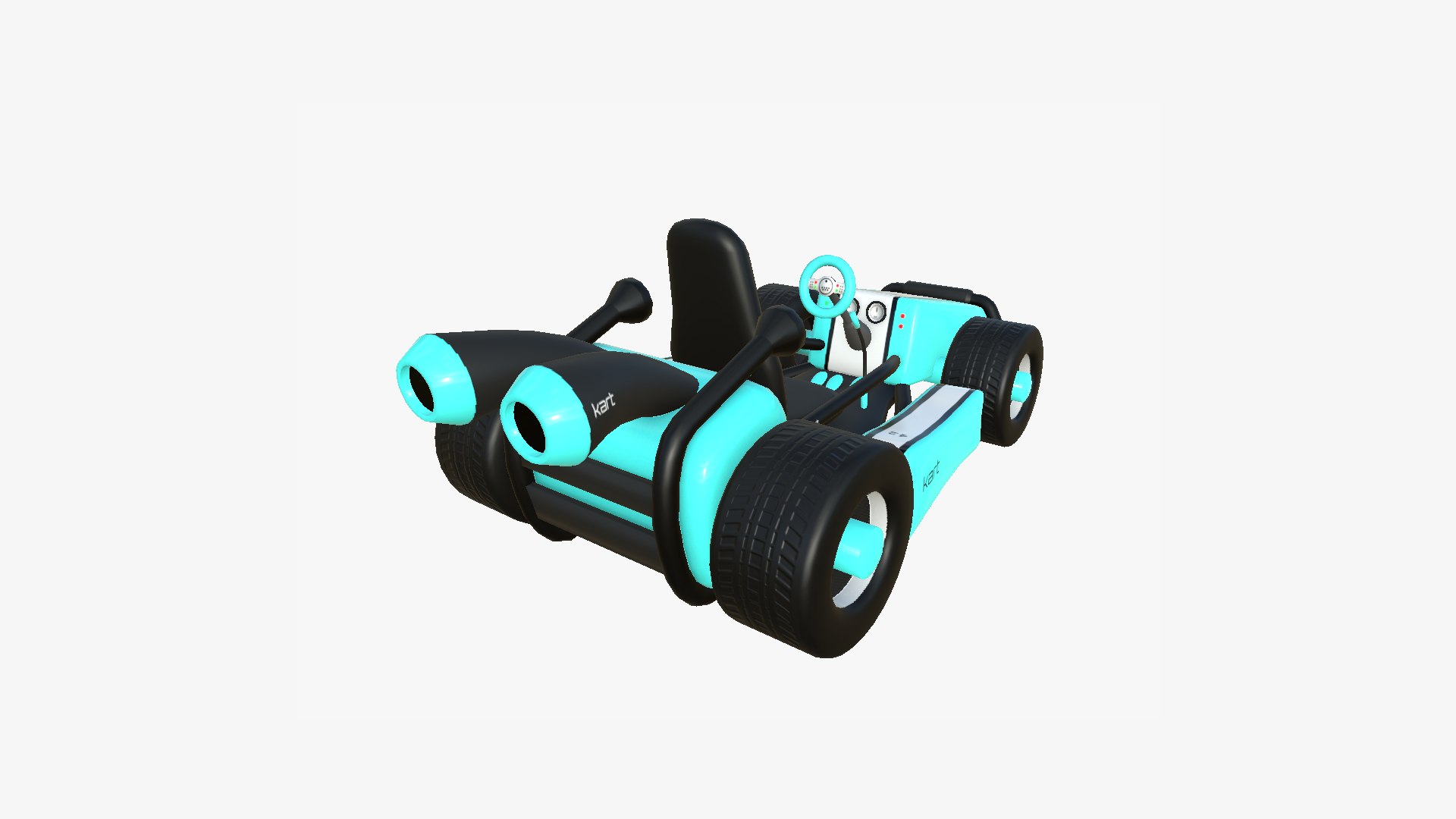 3D Cartoon Kart I10 Light Blue - Vehicle Racing Design - TurboSquid 2038284
