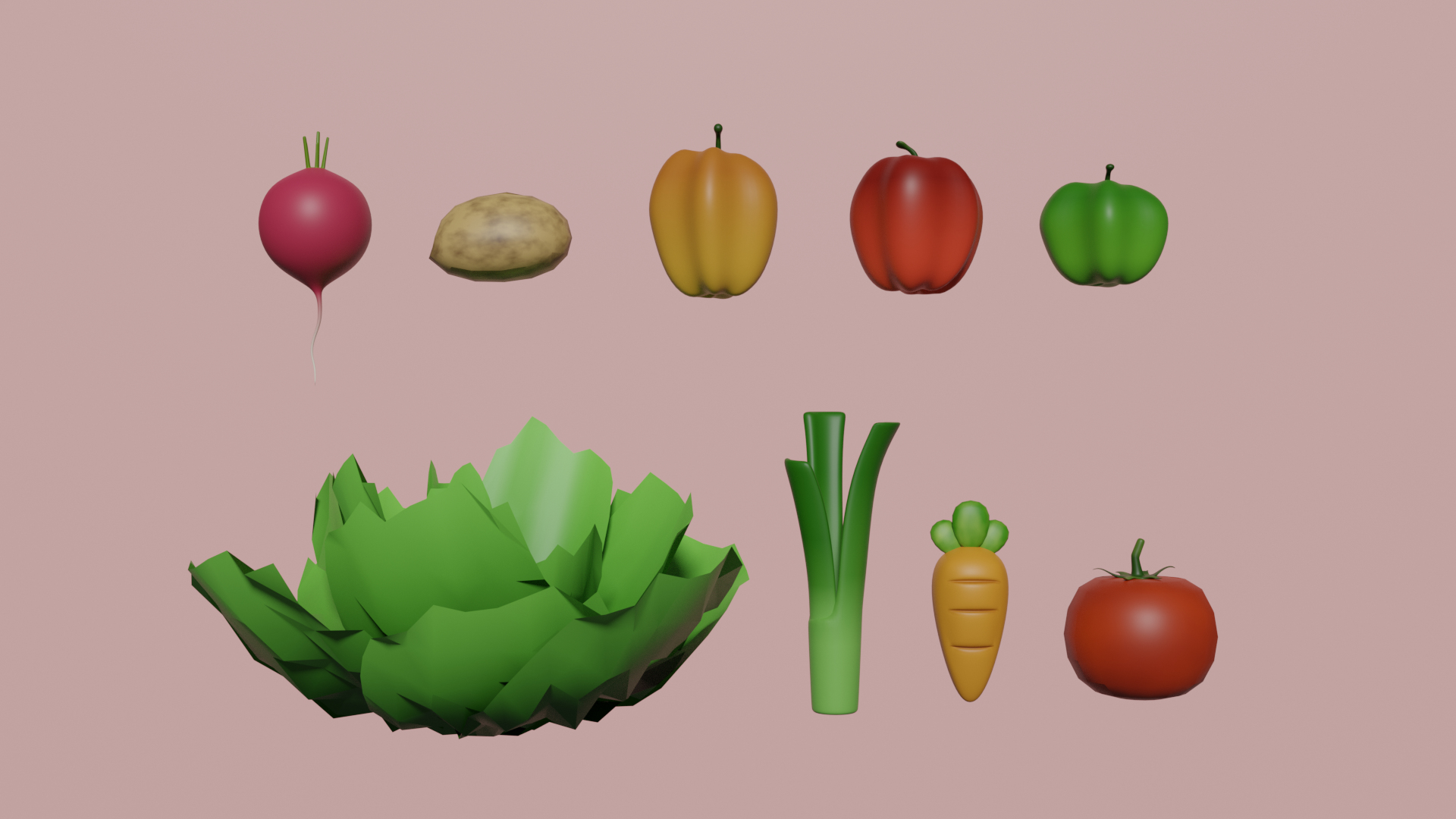 Vegetables food 3D model - TurboSquid 1669388