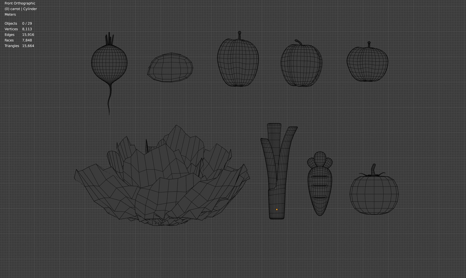 Vegetables Food 3D Model - TurboSquid 1669388