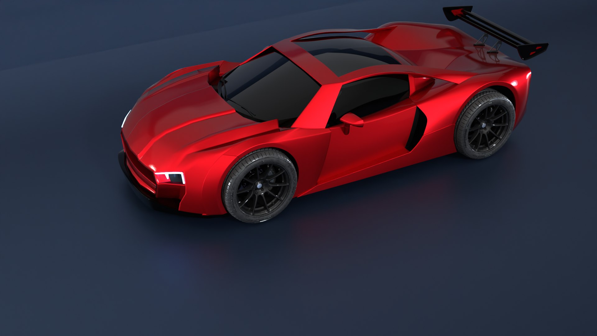 High Performance Fiesta Red Sports Car 3D Model Blender Shaded 3D Model ...
