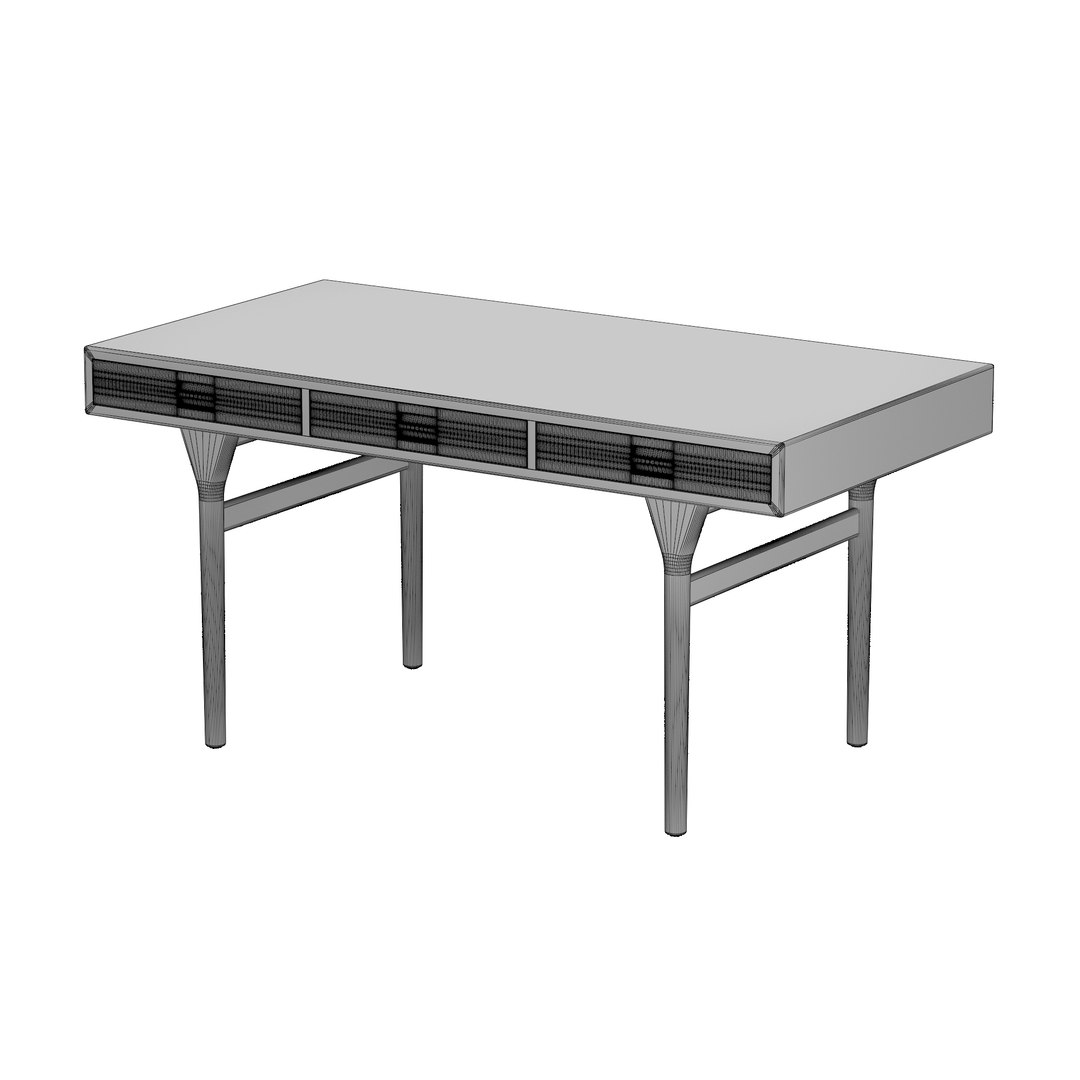 3D Model Midcentury Danish Desk - TurboSquid 2143895