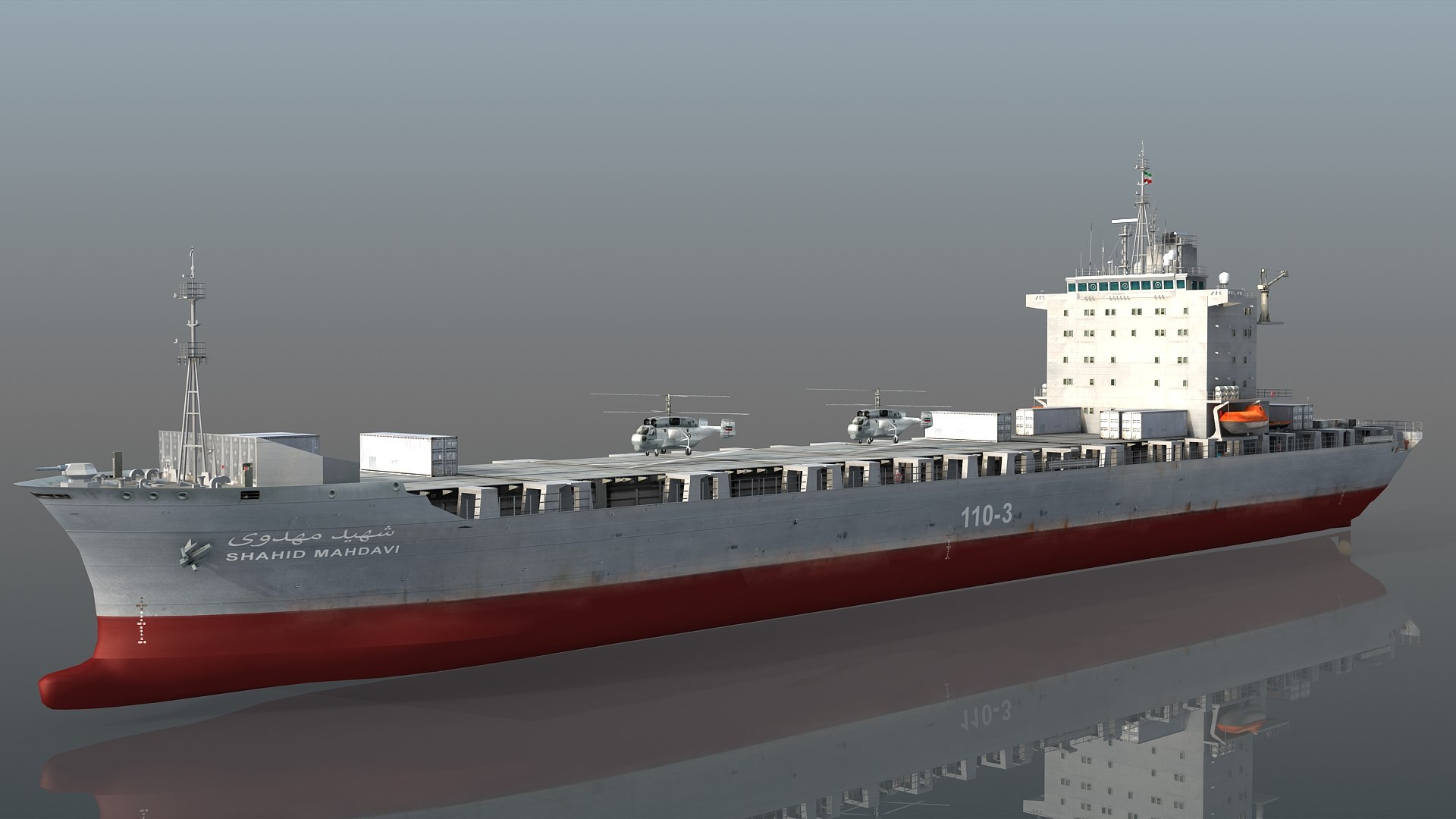 3D Model IRIS Shahid Mahdavi C110-3 Iranian Navy Drone Carrier ...