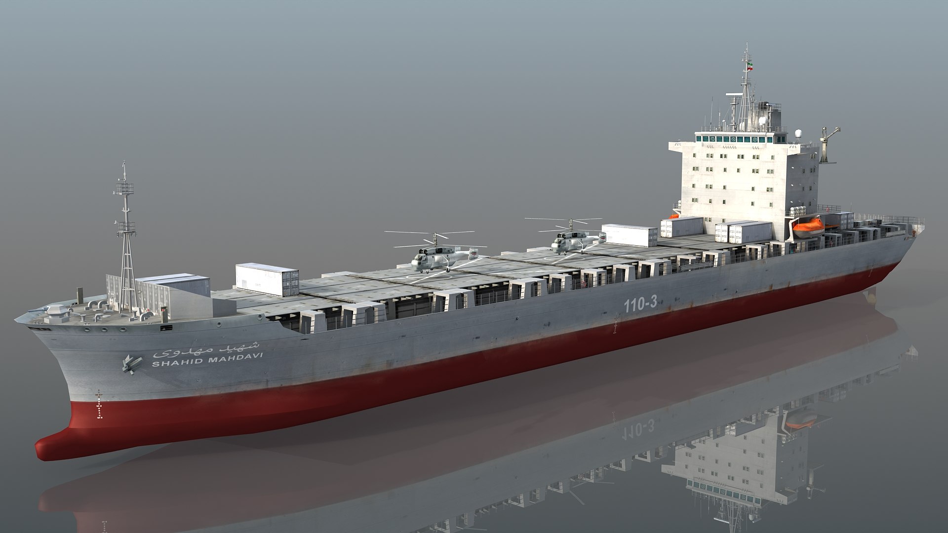 3D Model IRIS Shahid Mahdavi C110-3 Iranian Navy Drone Carrier ...