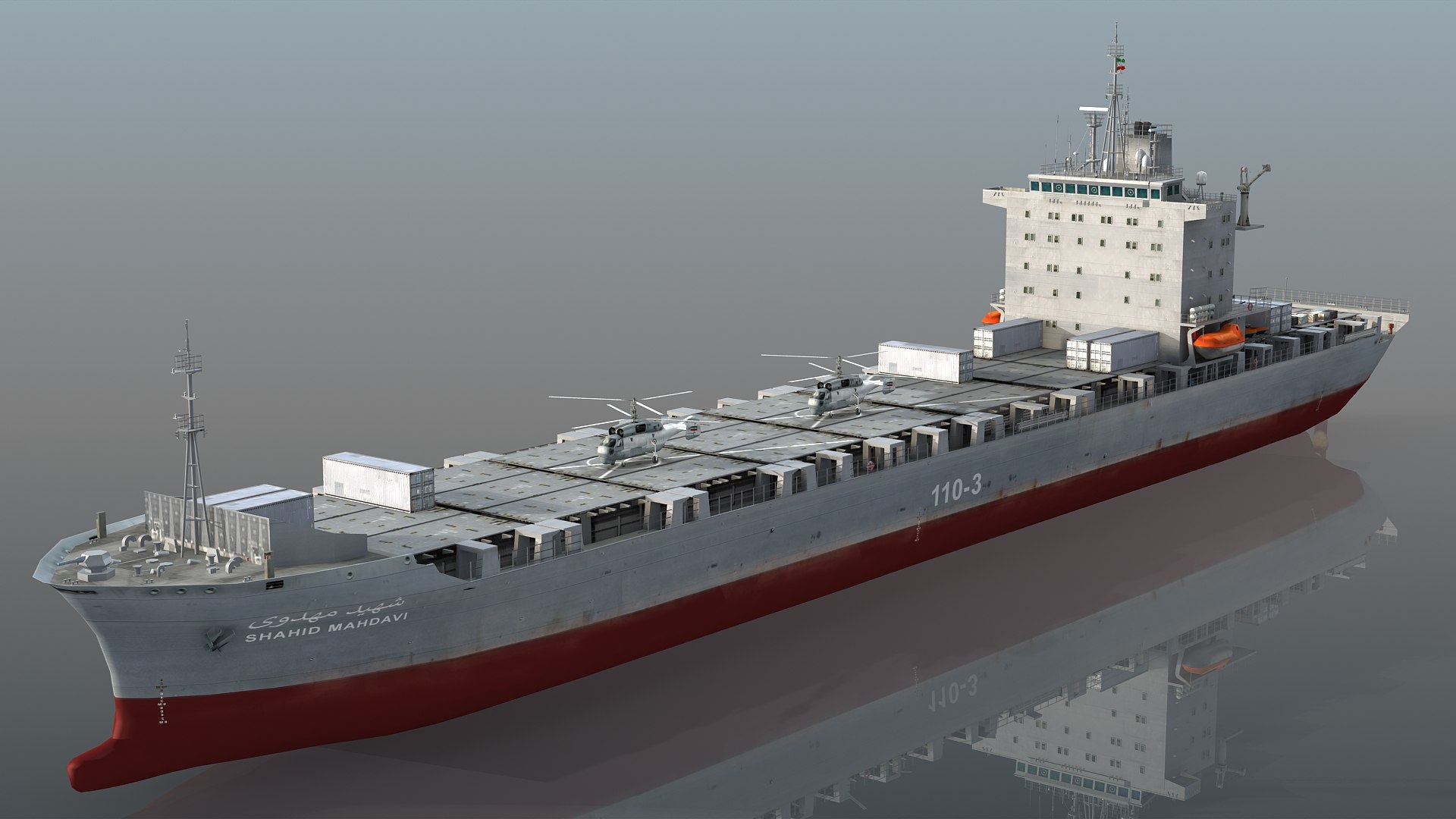 3D Model IRIS Shahid Mahdavi C110-3 Iranian Navy Drone Carrier ...