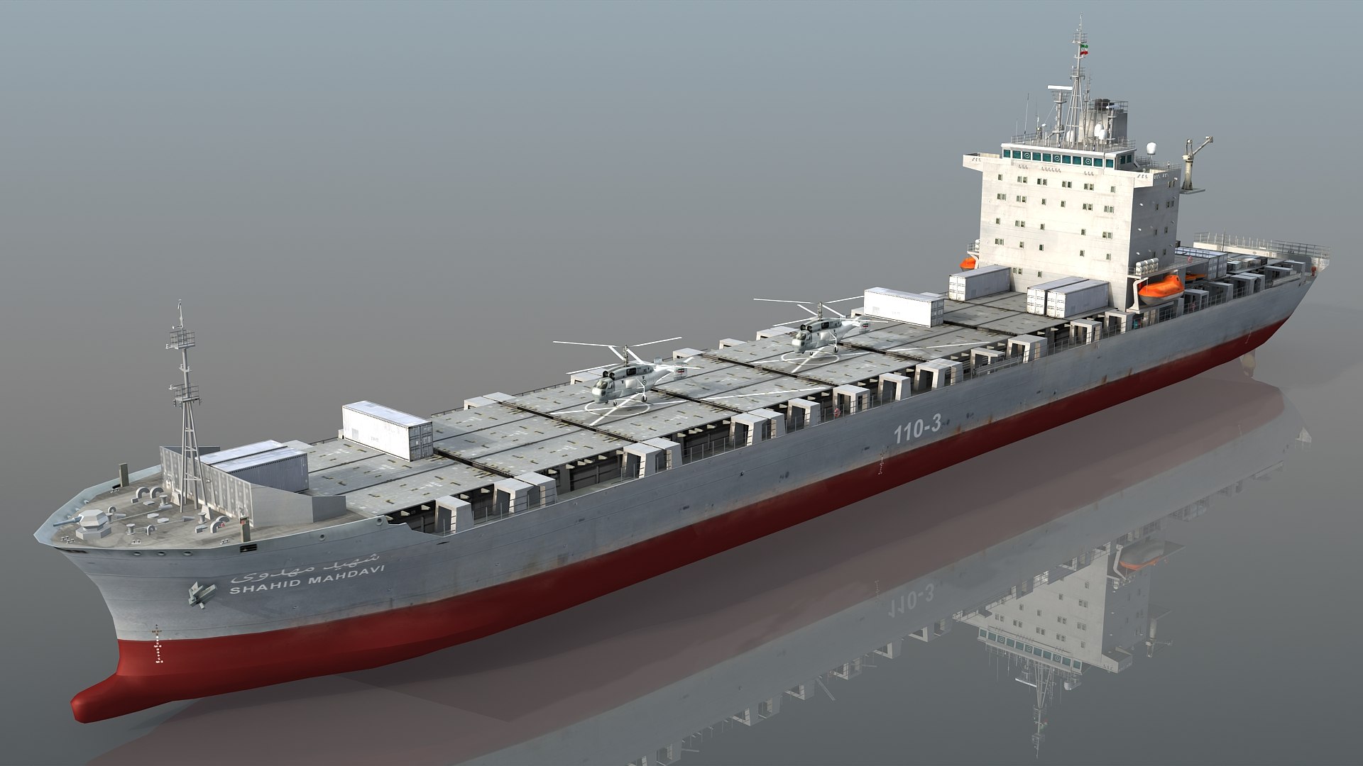 3D Model IRIS Shahid Mahdavi C110-3 Iranian Navy Drone Carrier ...