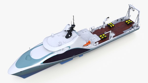 modelo 3d Barco con UAV submarino y volador a bordo - TurboSquid 2323203