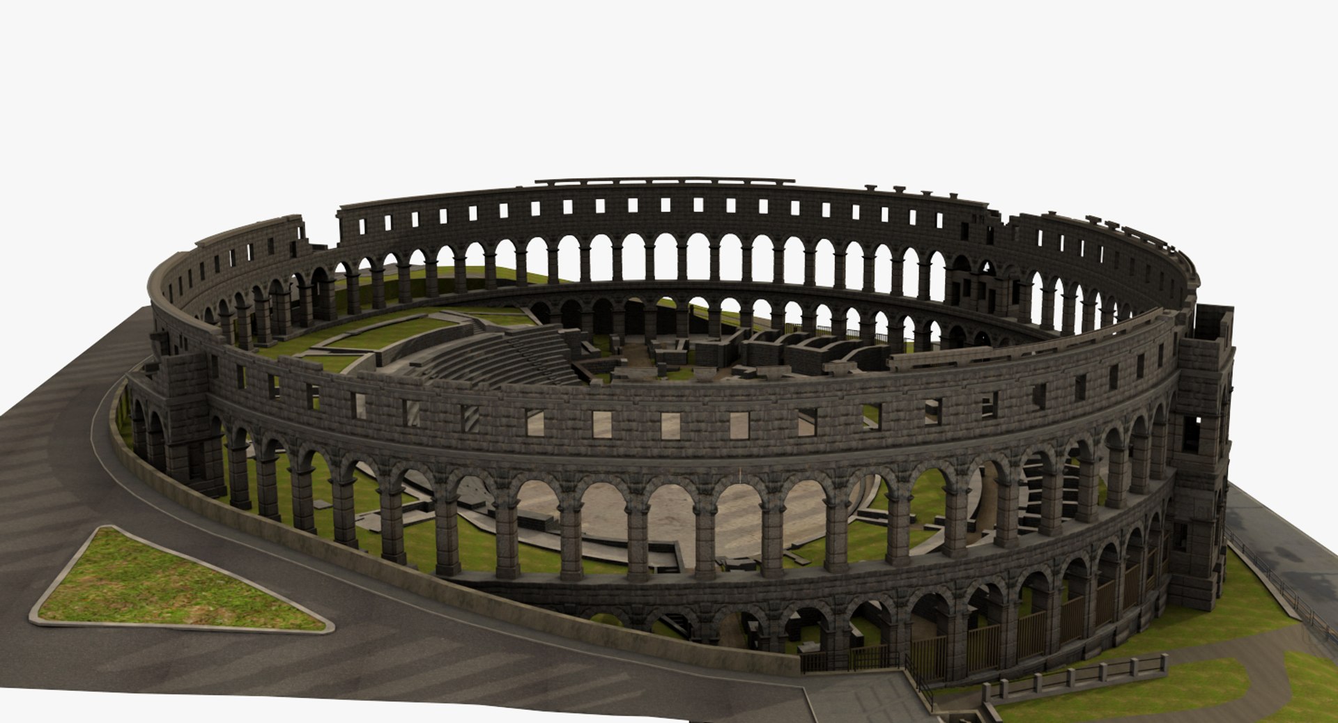 Roman Amphitheater Arena Pula 3d Model