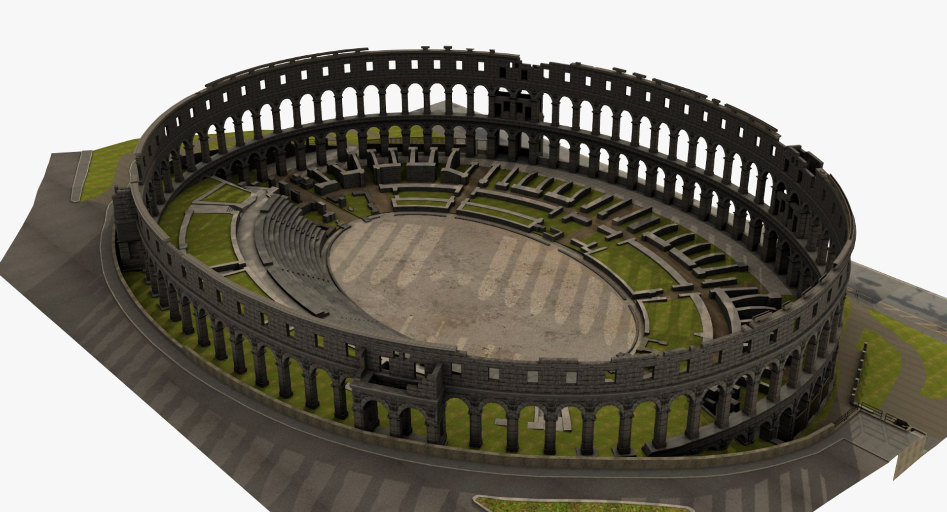 Roman Amphitheater Arena Pula 3d Model
