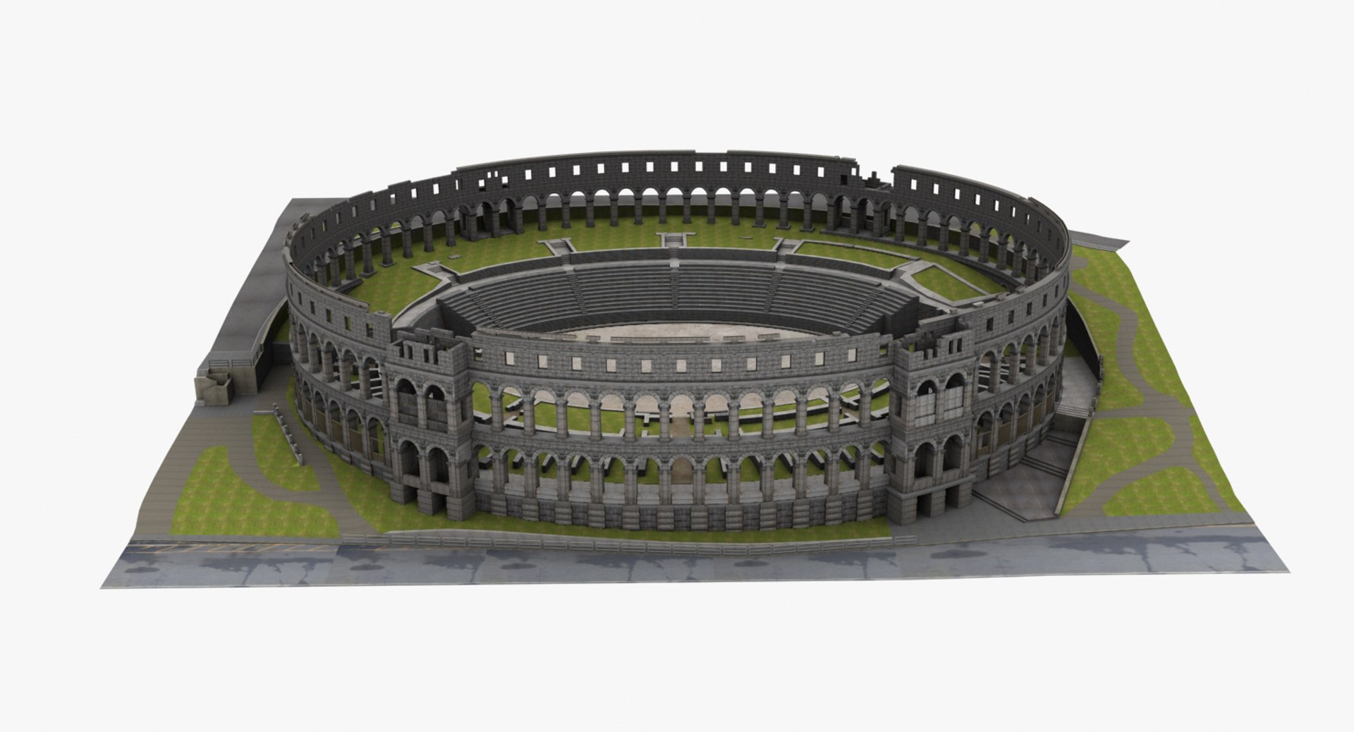Roman Amphitheater Arena Pula 3d Model