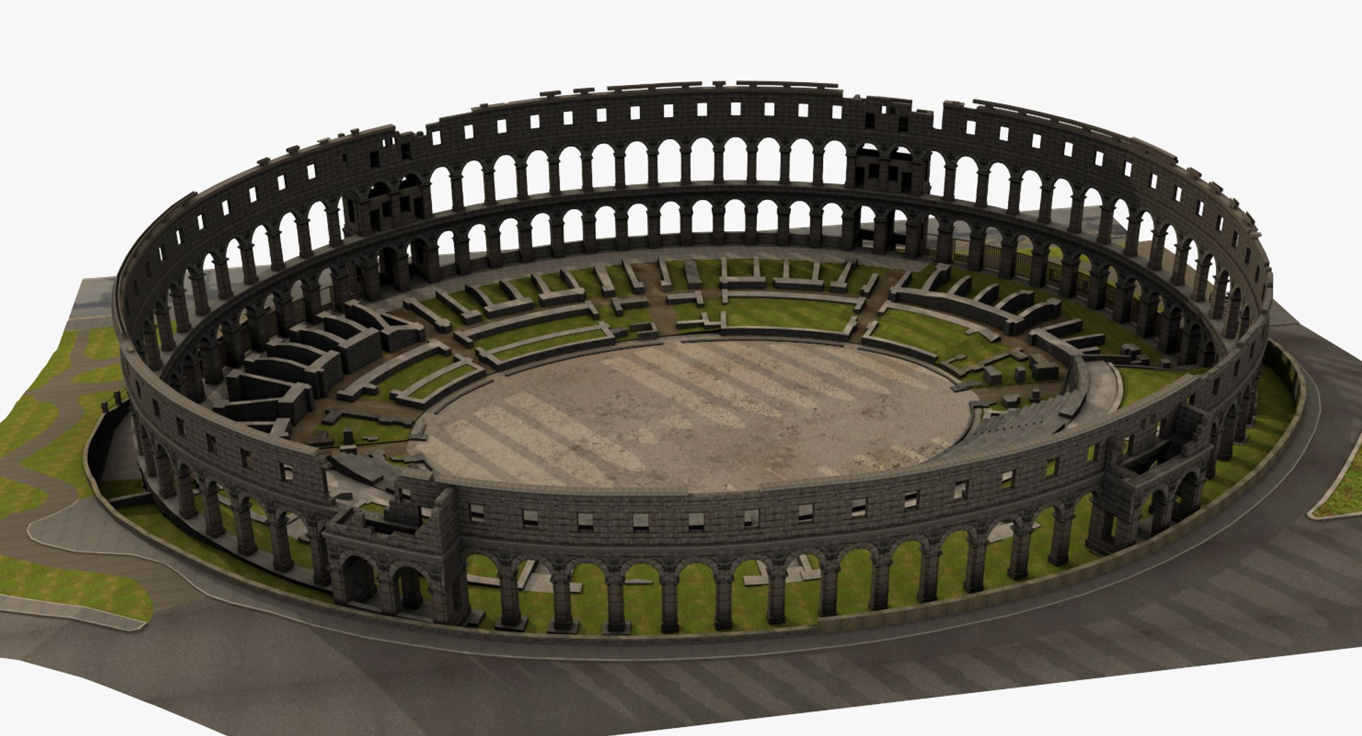 Roman Amphitheater Arena Pula 3d Model