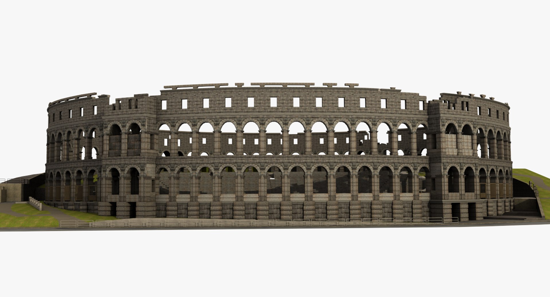 Roman Amphitheater Arena Pula 3d Model