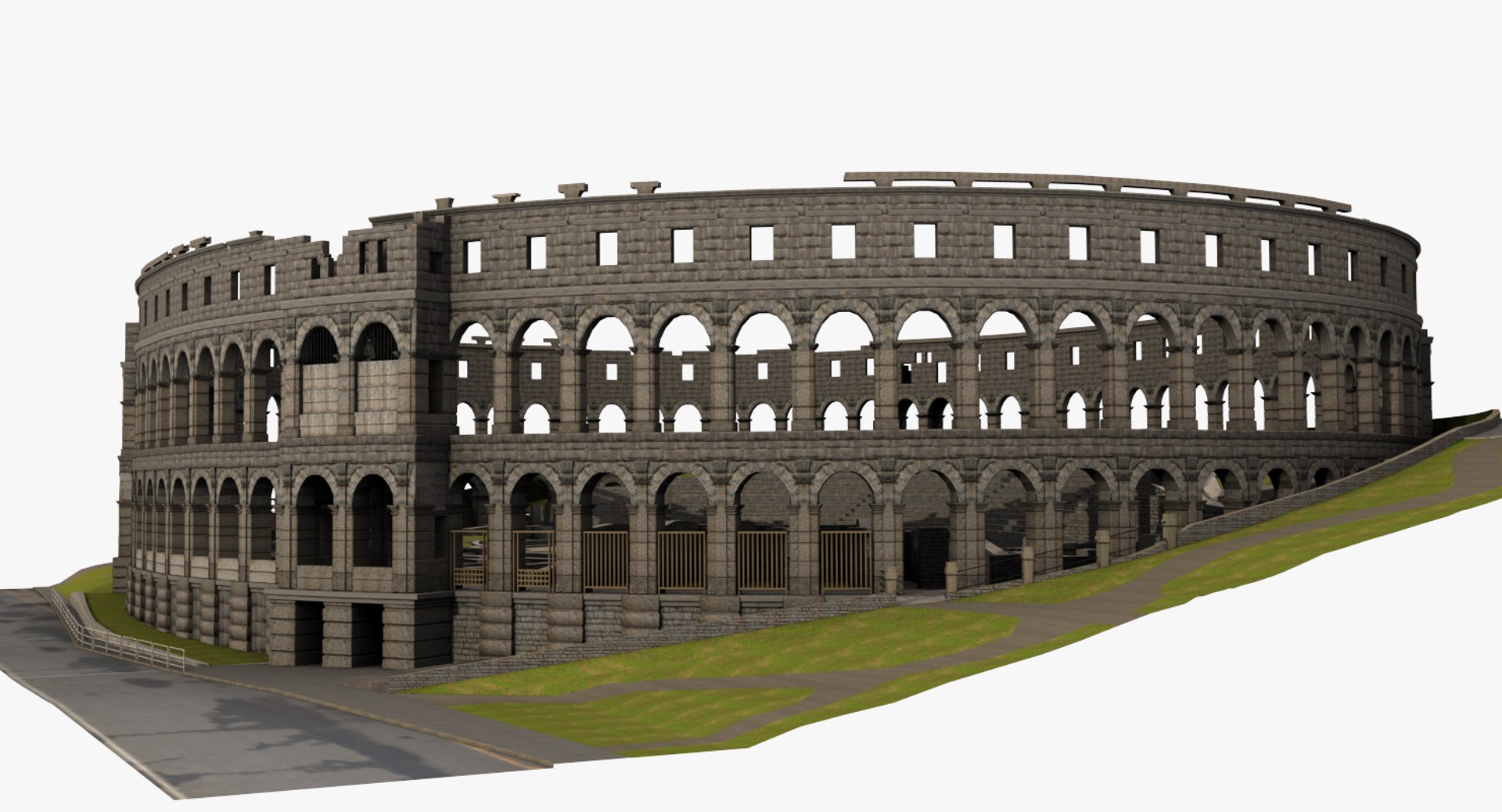 Roman Amphitheater Arena Pula 3d Model