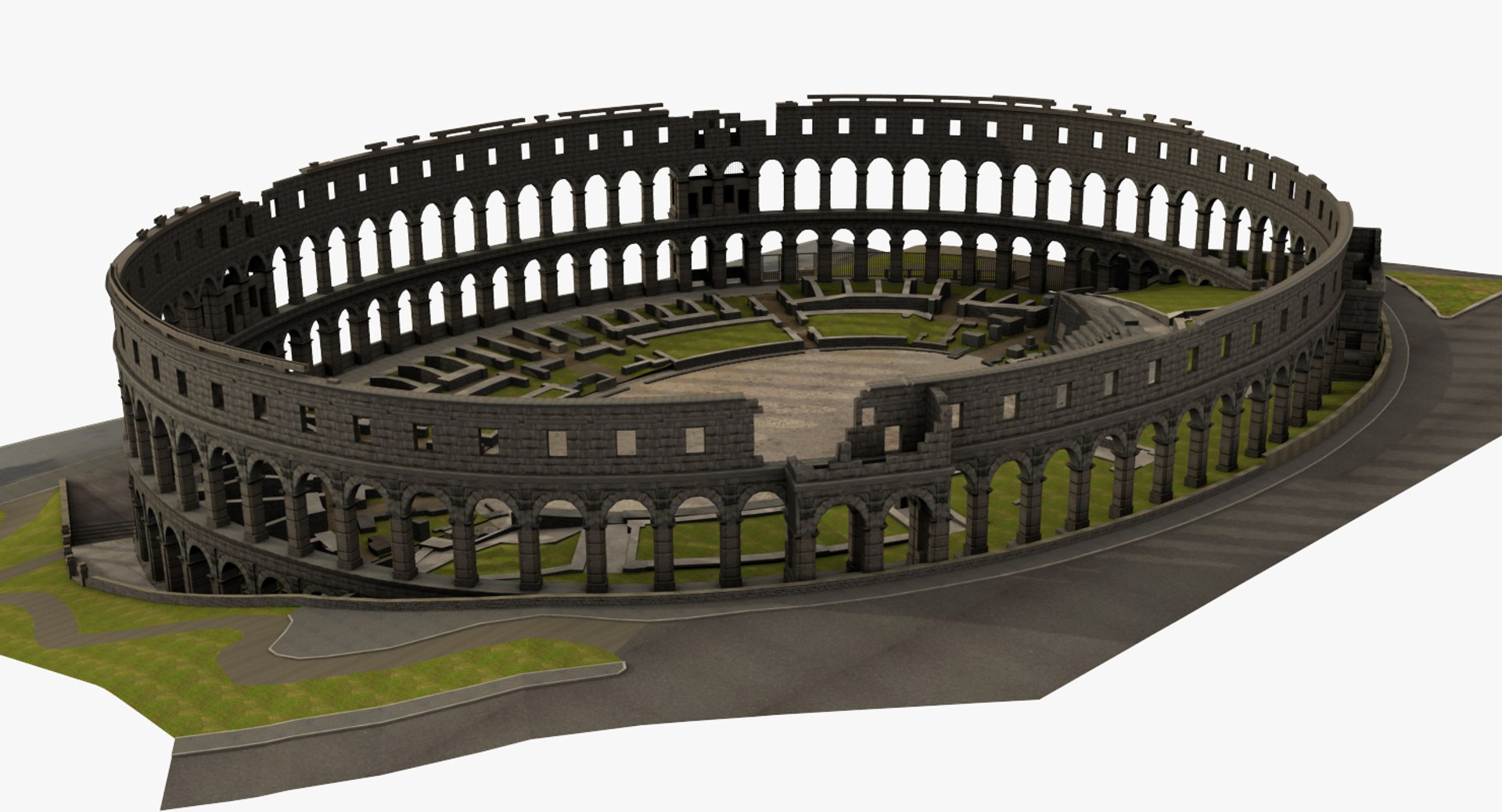 Roman Amphitheater Arena Pula 3d Model
