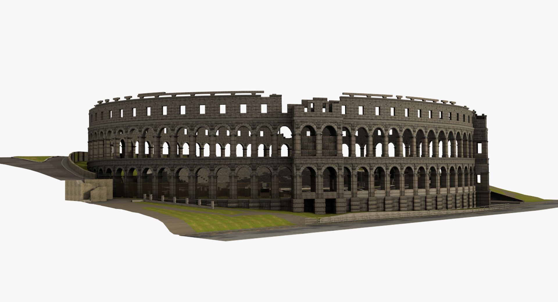 Roman Amphitheater Arena Pula 3d Model