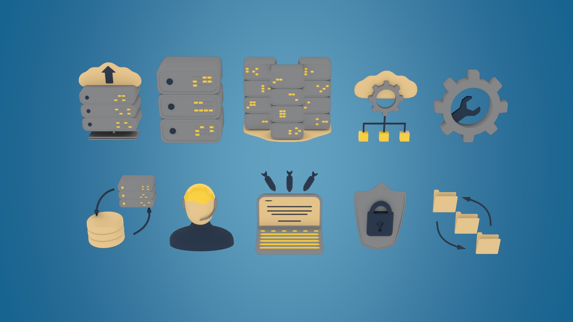 3D Model Icons Data Center And Hosting - TurboSquid 1741678